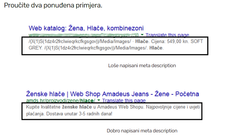 Internet marketing: Meta opis