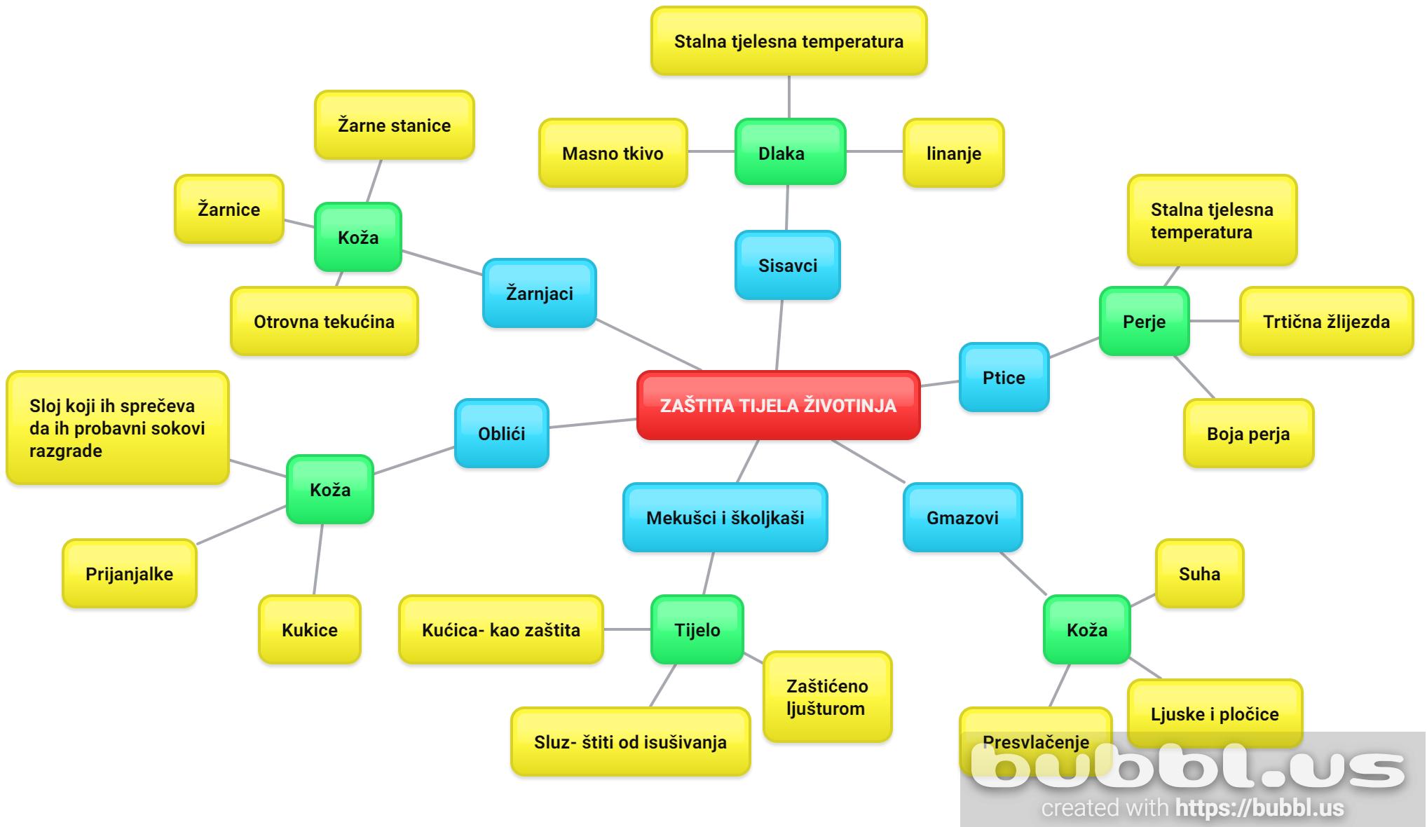BIO 8 OŠ DV: MENTALNA MAPA - RAZNOLIKOST ŽIVIH BIĆA