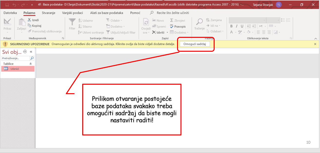 MS Access: Pokretanje MS Access-a