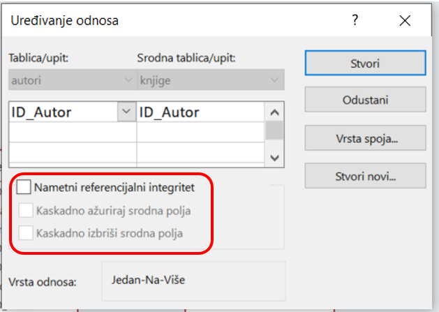 Tablice: Kreiranje relacija