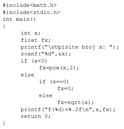 Grananje - naredba if i if..else: Primjeri