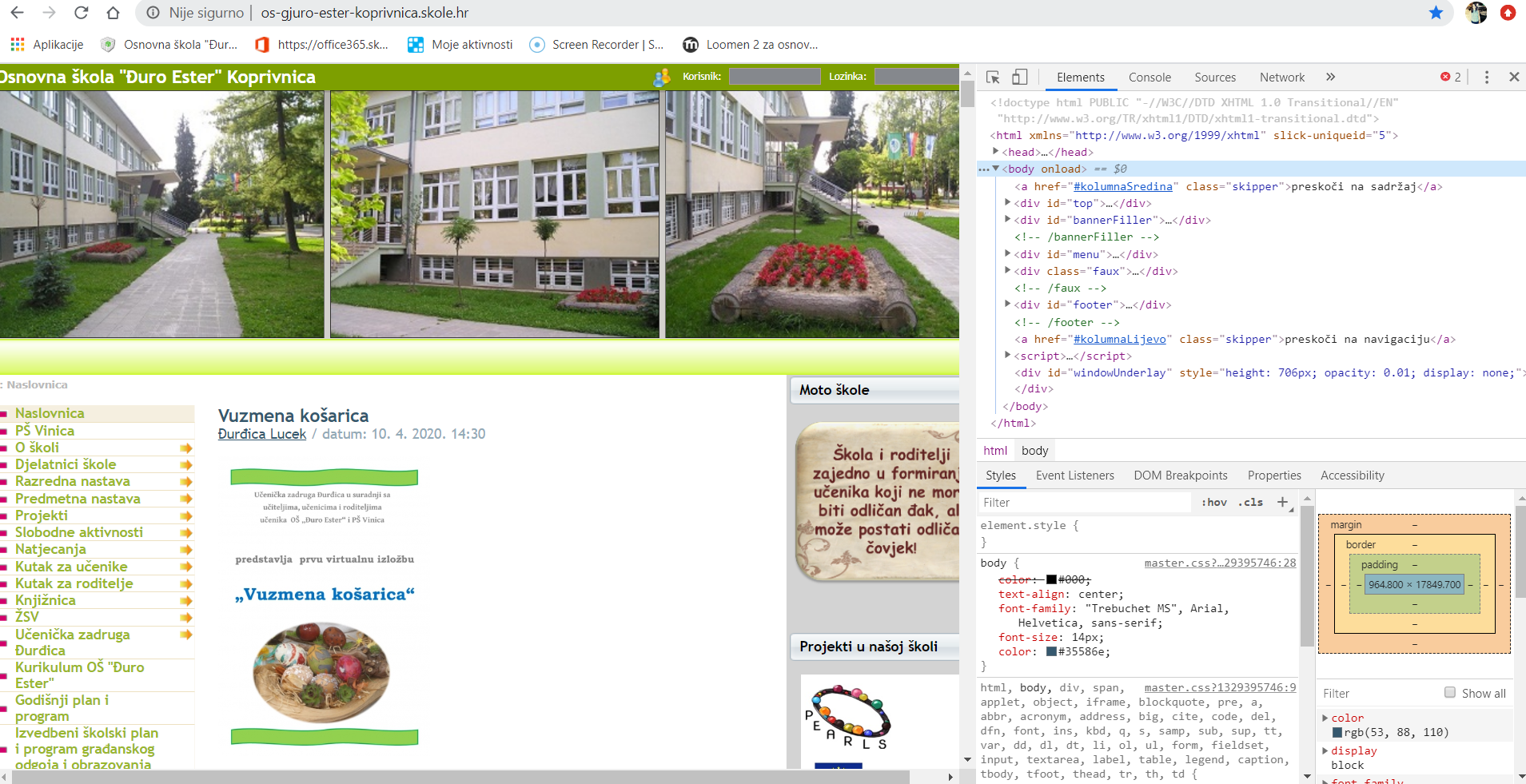 Izrada web stranica u HTML kodu